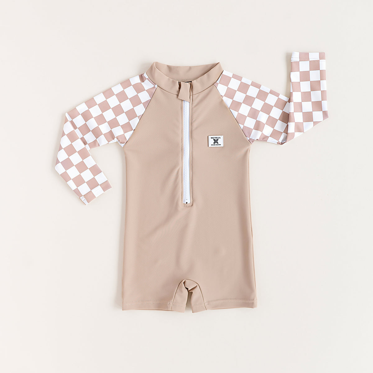 UPF 50 RASHGUARD - Tan Checkers | Rad Toddler